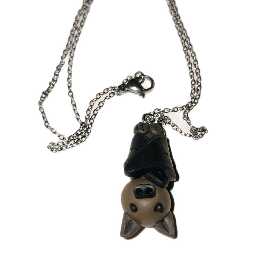 Sleepy Bat Necklace - Etsy
