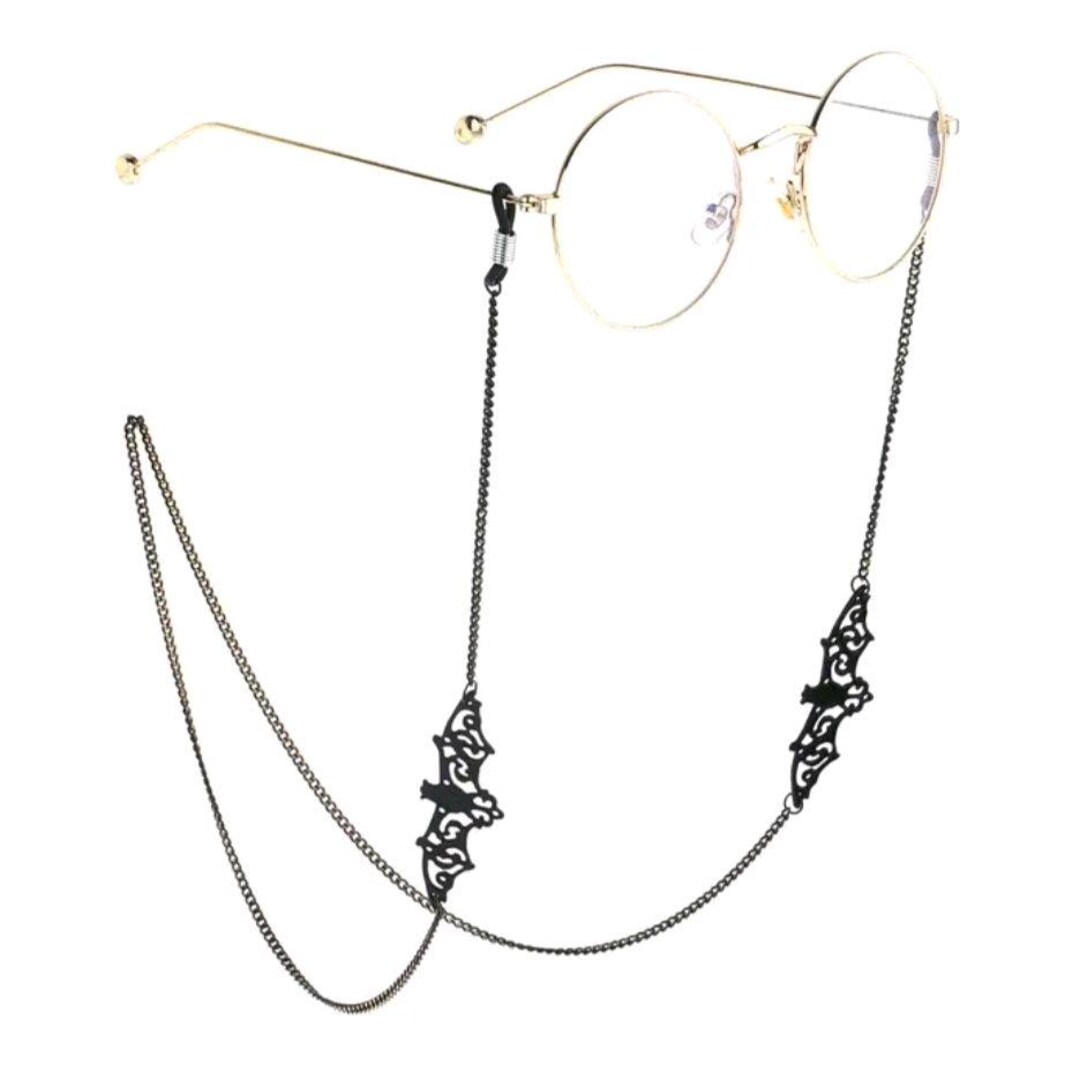 Gothic Bat Eyeglass Chain – Black Eyewear Accessory - Etsy
