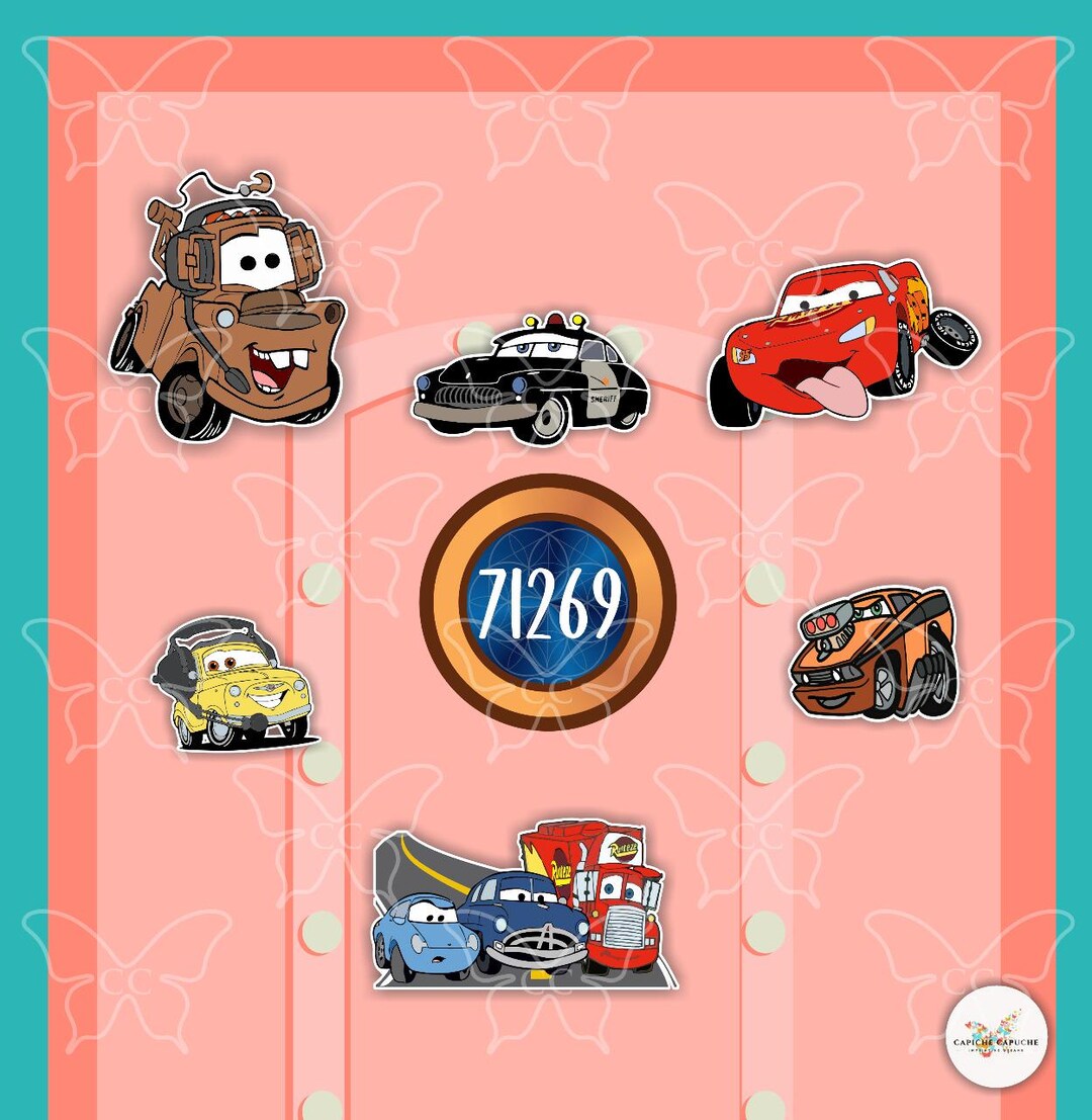 Cars -cartoon Disney Movie Inspired Magnets Cruise Suite Door Magnets ...