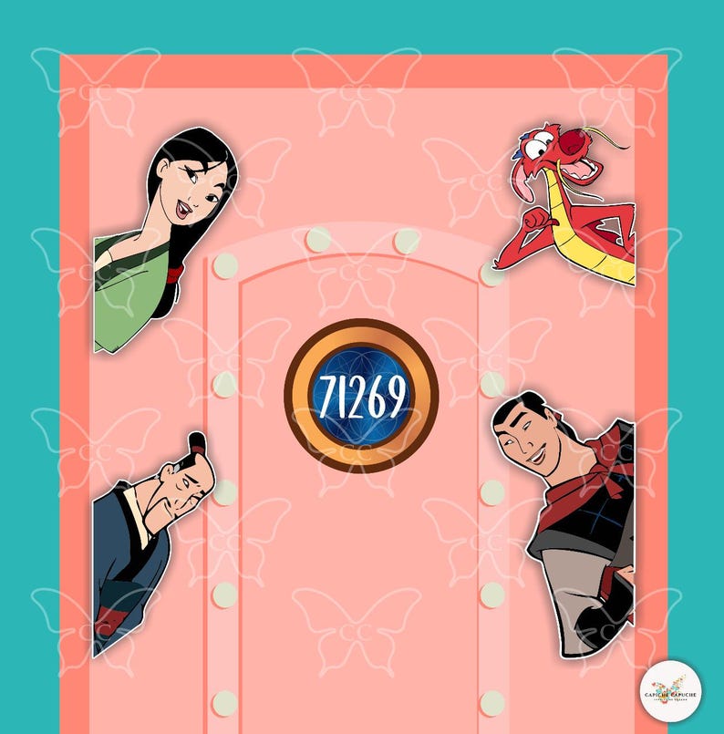 Mulan -disney Movie Inspired Cruise Suite Door Magnets/refrigerator Car ...