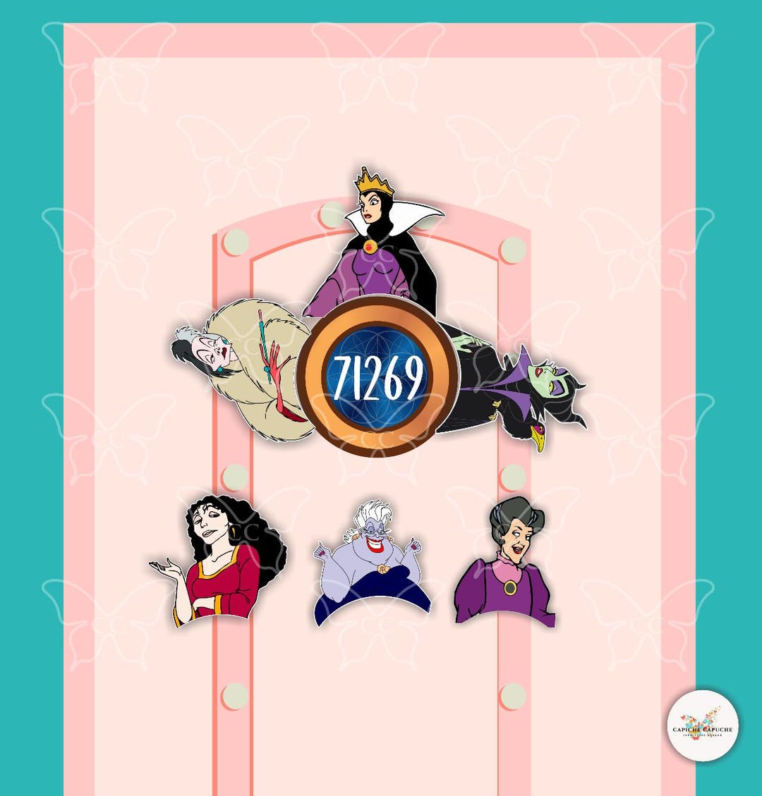 Villains Around Number-disney Movie Inspired Cruise Suite Door Magnets ...