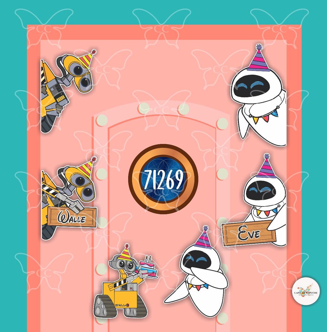 Happy Birthday Wall-e Eve-disney Movie Inspired Cruise Suite Door ...