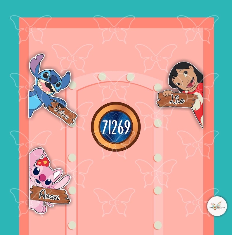 PERSONALIZED Lilo Stitch Angel-disney Movie Inspired Cruise Suite Door ...