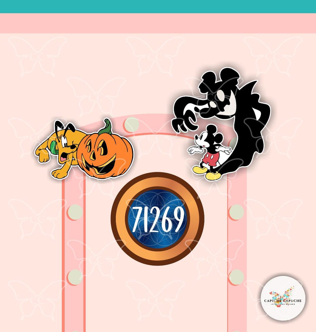 Pumpkin Pluto Ghost Mickey Halloween-disney Movie Inspired Magnets ...
