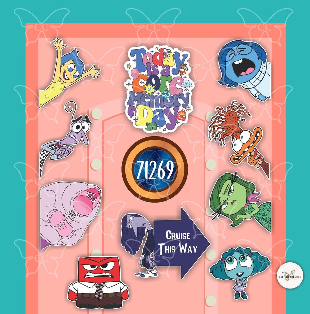 Inside Out 2 -disney Cartoon Movie Inspired Cruise Suite Door Magnets ...
