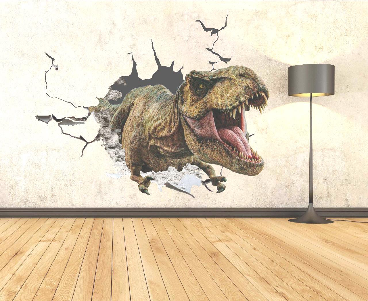 Dinosaur T-rex Breaking Out - Wall Decals/wall Stickers/home Decoration ...