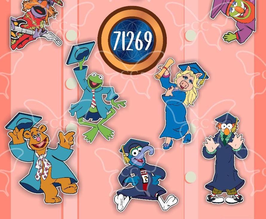 Graduation Muppet Show-disney Movie Inspired Magnets Cruise Suite Door ...