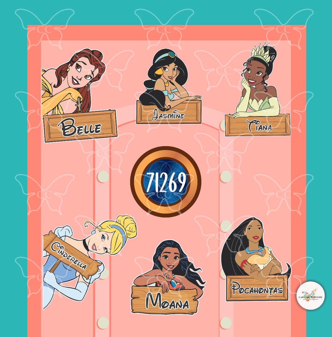 PERSONALIZED Princesses-disney Movie Inspired Cruise Suite Door Magnets ...