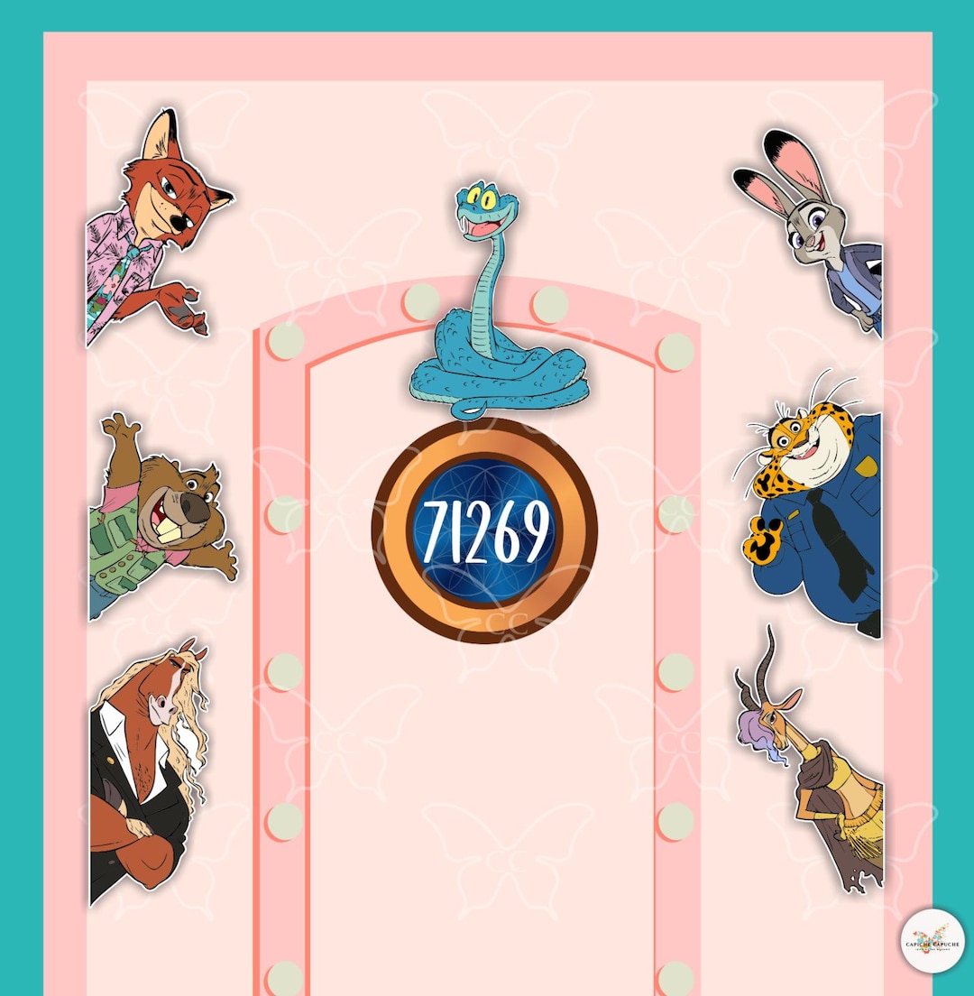 Zootopia-disney Movie Inspired Cruise Suite Door/refrigerator Car ...
