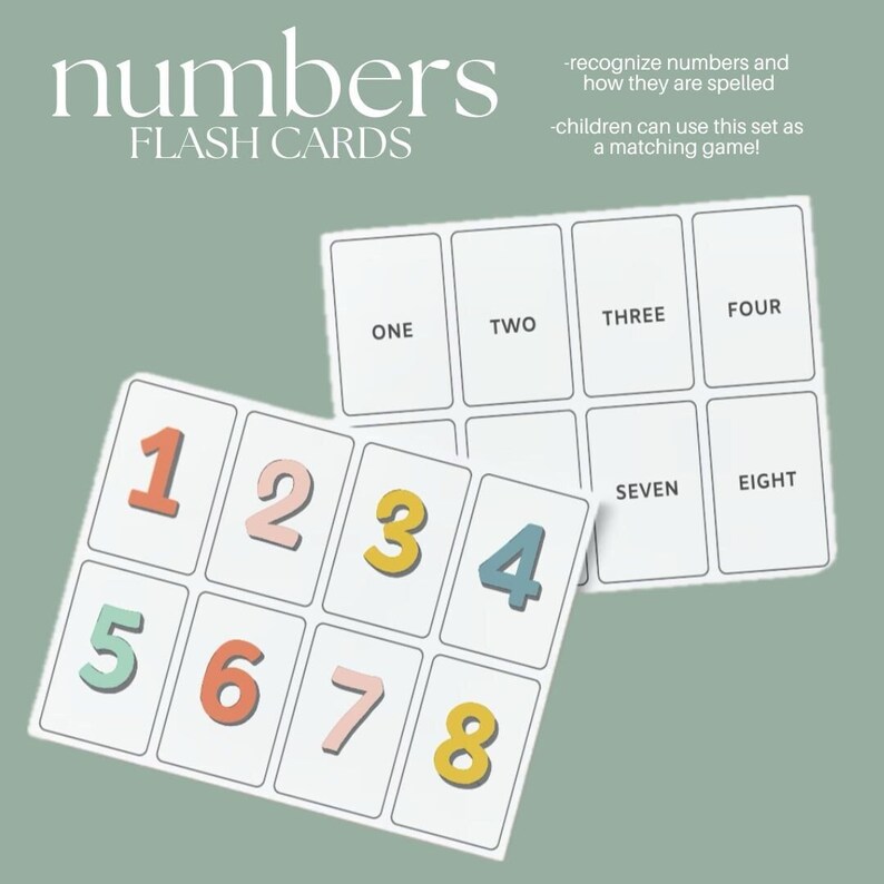 Numbers 1-20 Flashcard Game - Etsy