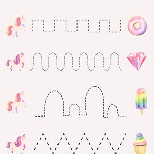 Unicorn-themed Preschool Morning Menu, INSTANT DOWNLOAD, Practice With ...