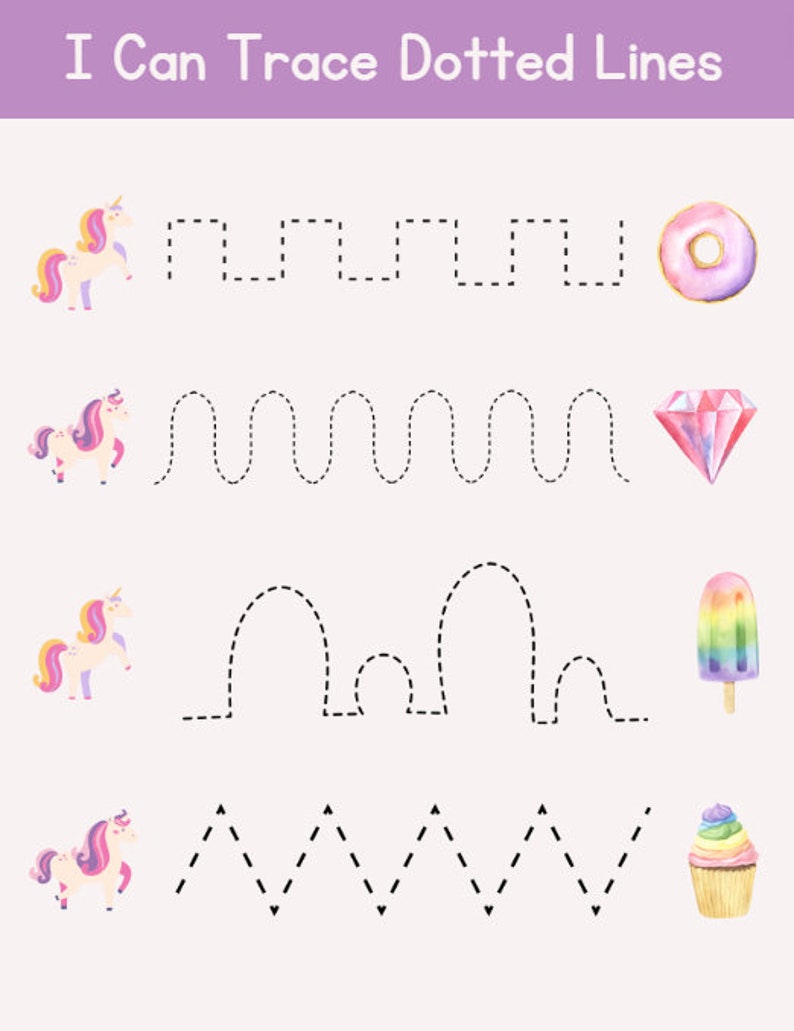 Unicorn-themed Preschool Morning Menu, INSTANT DOWNLOAD, Practice With ...
