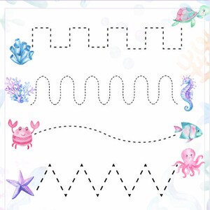Mermaid-themed Preschool Morning Menu, INSTANT DOWNLOAD, Practice With ...