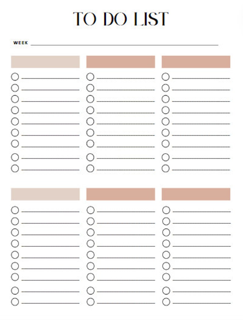 To-do List Printable, INSTANT DOWNLOAD, Minimalist and Aesthetic Weekly ...