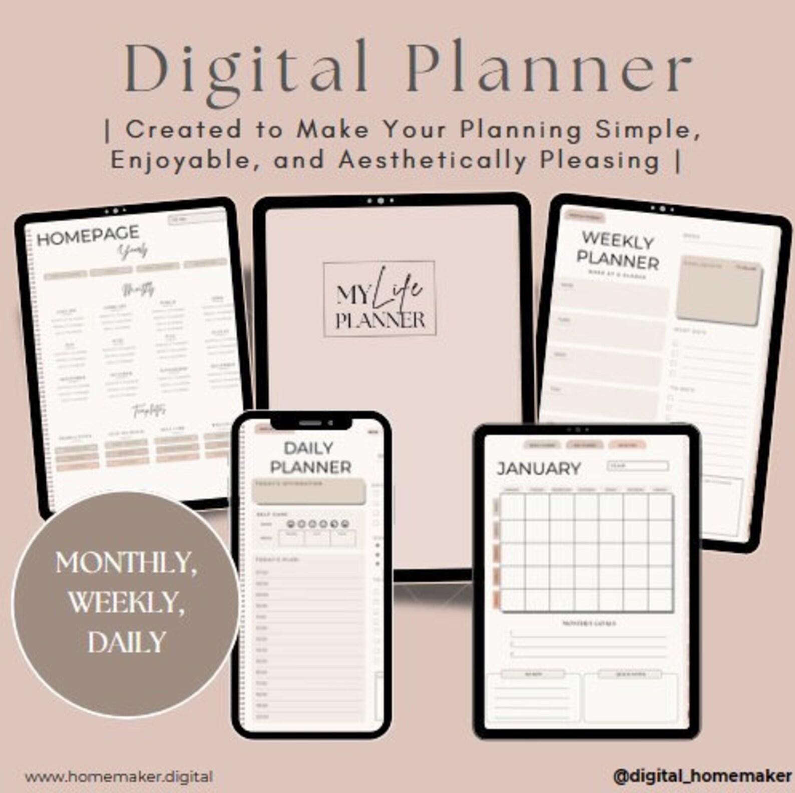 Digital Planner, Goodnotes Planner, iPad Planner, Undated Digital ...