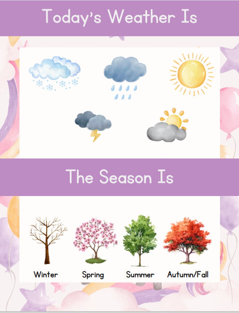 Unicorn-themed Preschool Morning Menu, INSTANT DOWNLOAD, Practice With ...