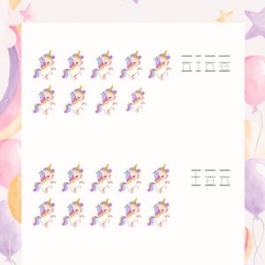 Unicorn-themed Preschool Morning Menu, INSTANT DOWNLOAD, Practice With ...