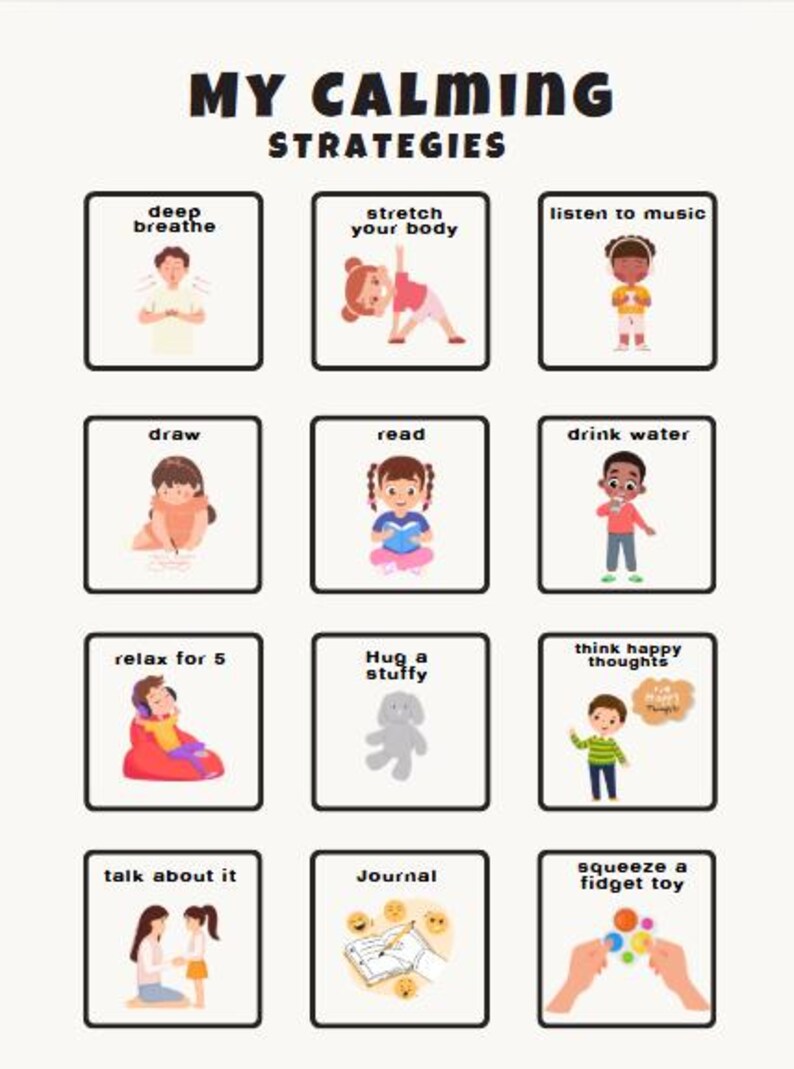 Calm Down Corner Kit | Printable Calming Strategies, Breathing ...