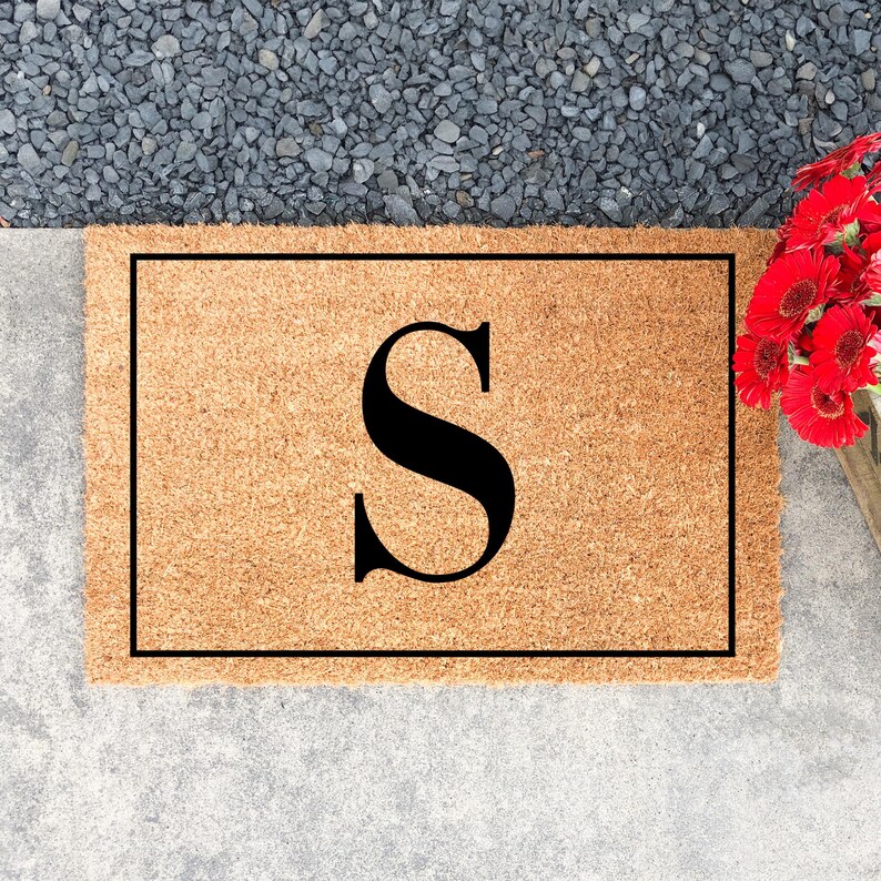 Simple Monogram Door Mat Wedding Gift Custom Doormat Family Monogram ...
