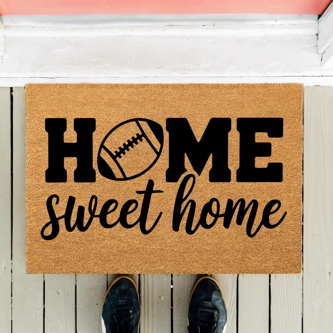 Home Sweet Home Football Doormat, Welcome Mat, Outdoor Doormat, Home ...