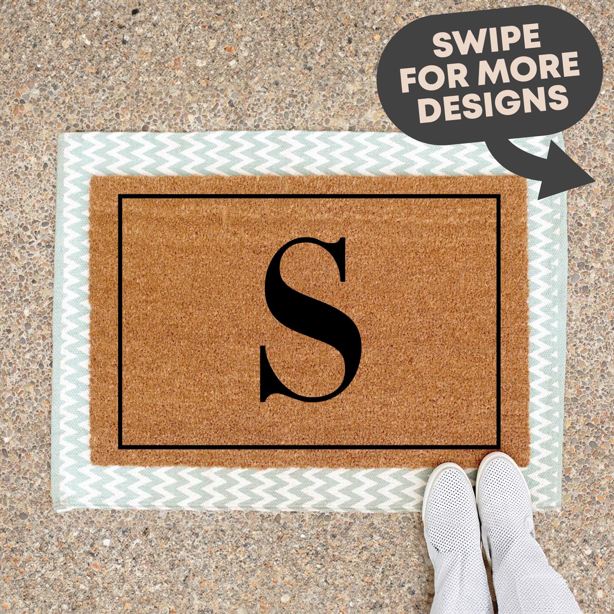 Simple Monogram Door Mat Wedding Gift Custom Doormat Family Monogram ...