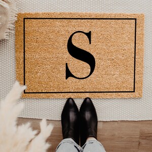 Simple Monogram Door Mat Wedding Gift Custom Doormat Family Monogram ...