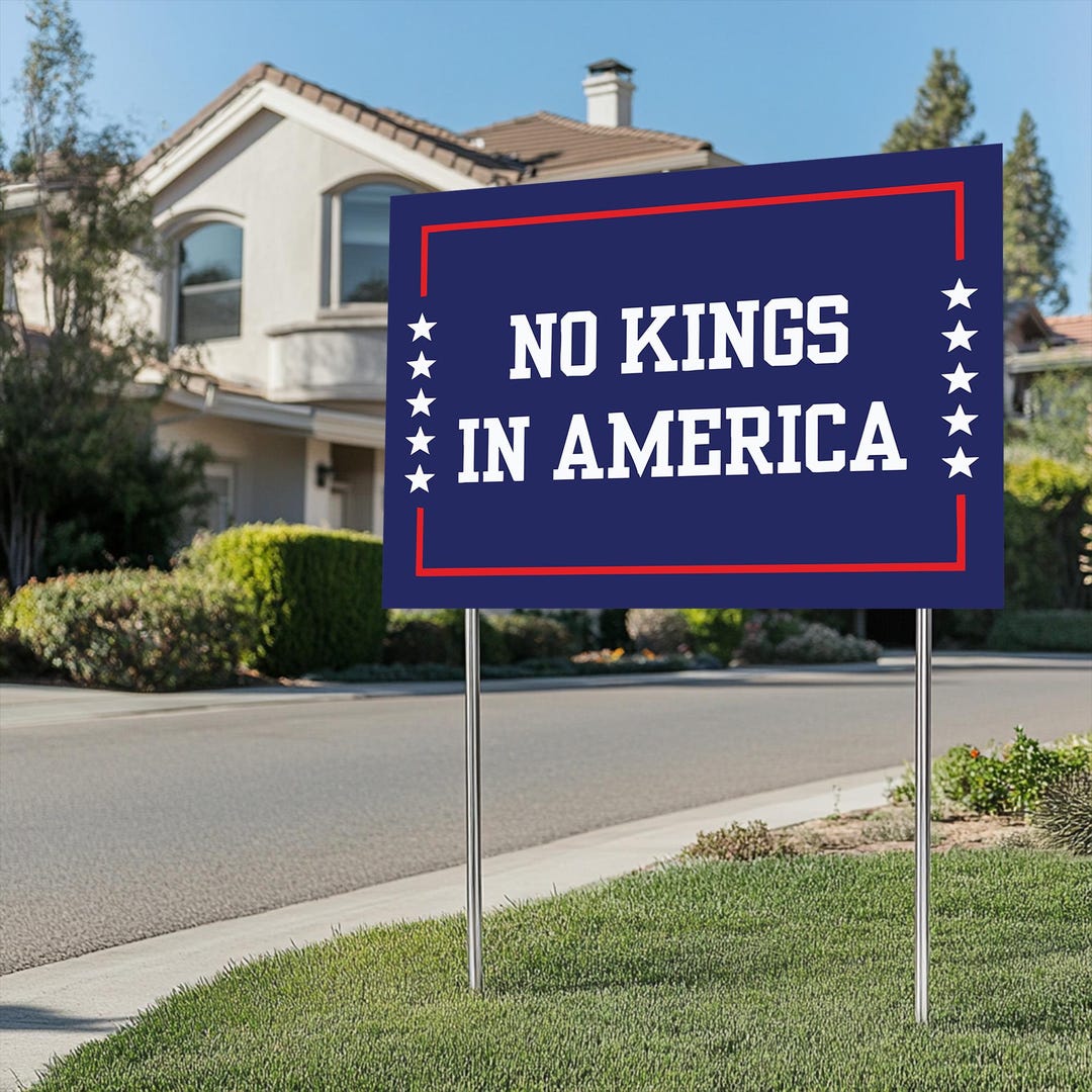 No Kings in America Yard Sign, Anti-trump, Protest Yard Sign, Democracy ...