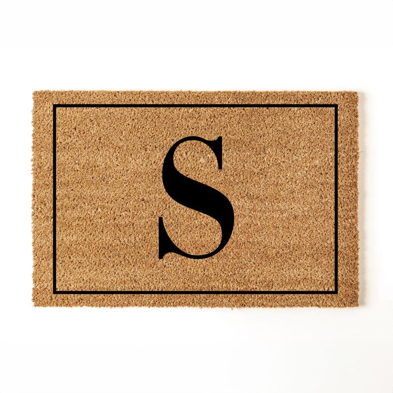 Simple Monogram Door Mat Wedding Gift Custom Doormat Family Monogram ...