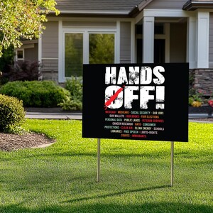 Hands off Protest Yard Sign, Political Activism Yard Sign, Save Public ...