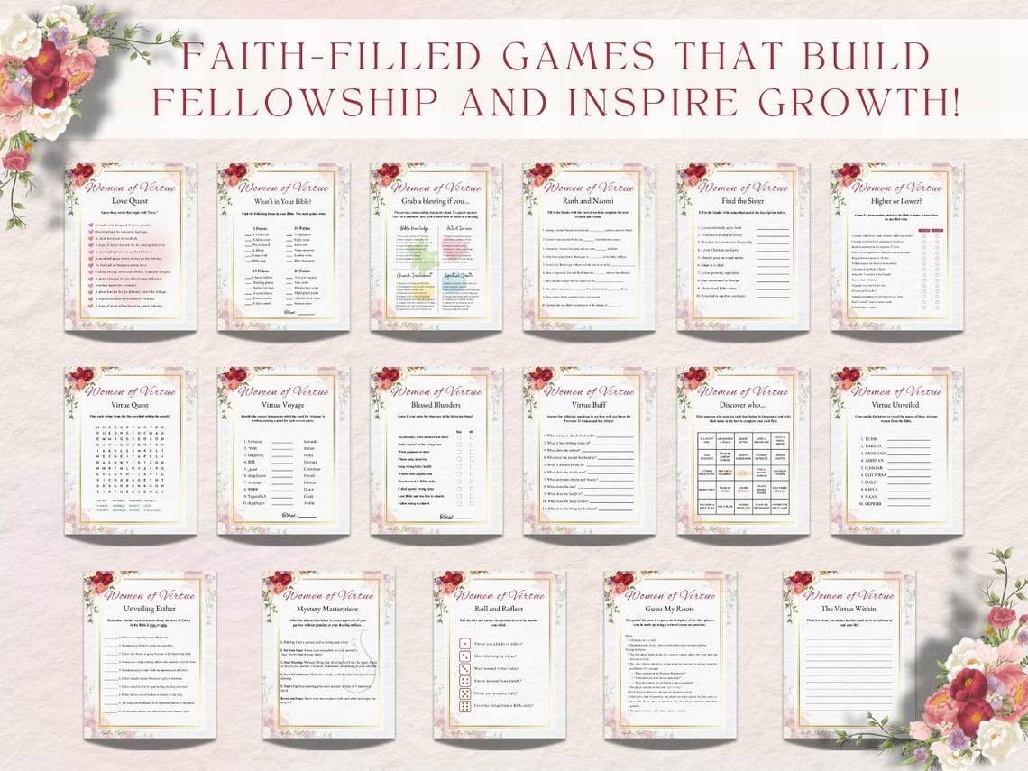 Printable Women’s Ministry Bible Game Bundle Christian Fellowship ...