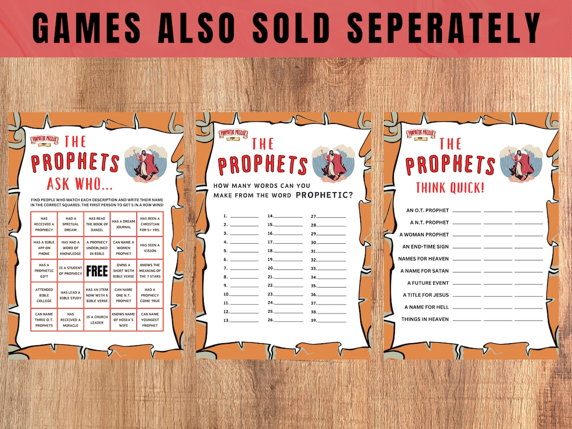 The Prophets Bible Game Mega Bundle Youth Teen Adults Ministry Games ...