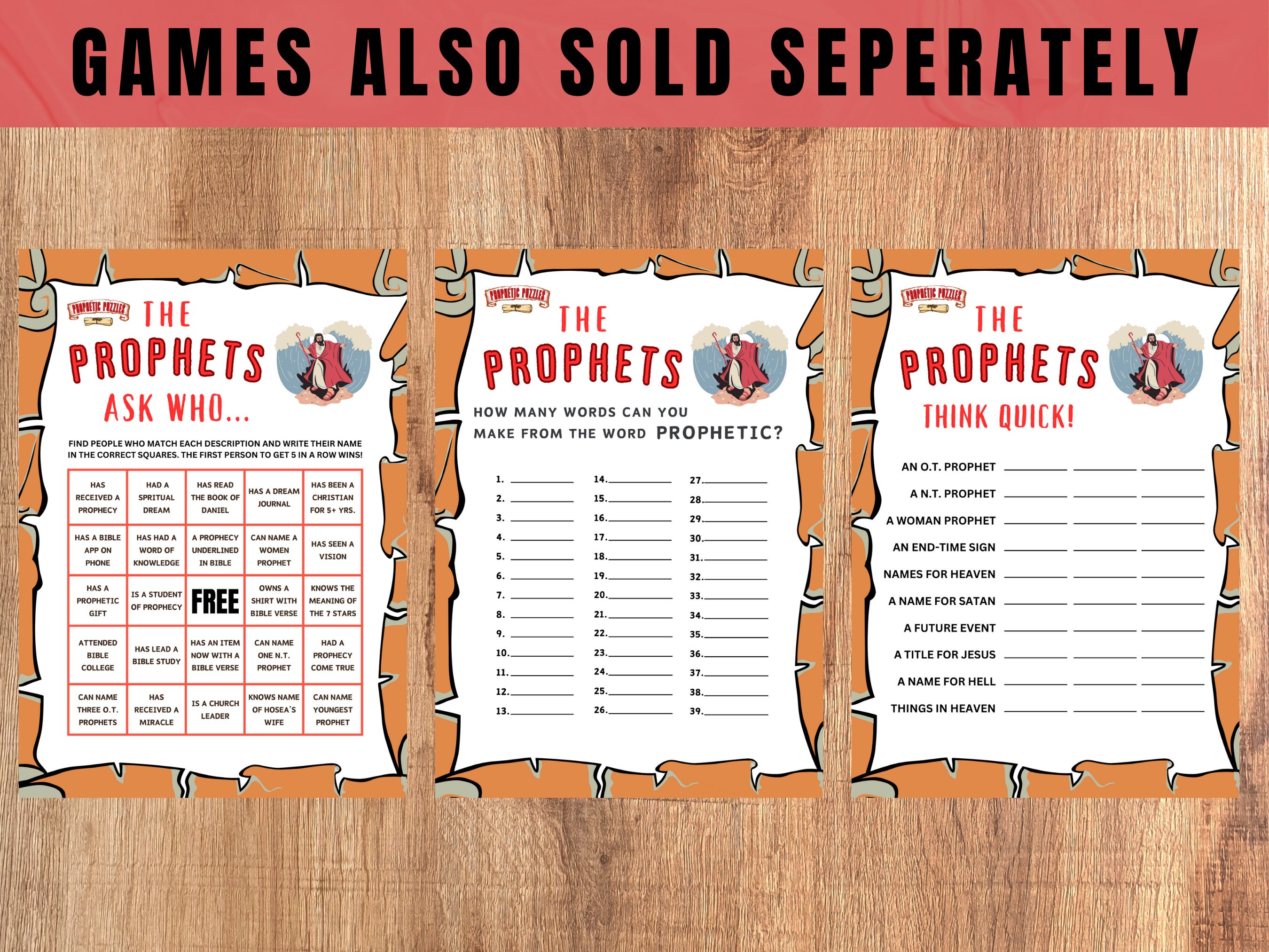 The Prophets Bible Game Mega Bundle Youth Teen Adults Ministry Games ...