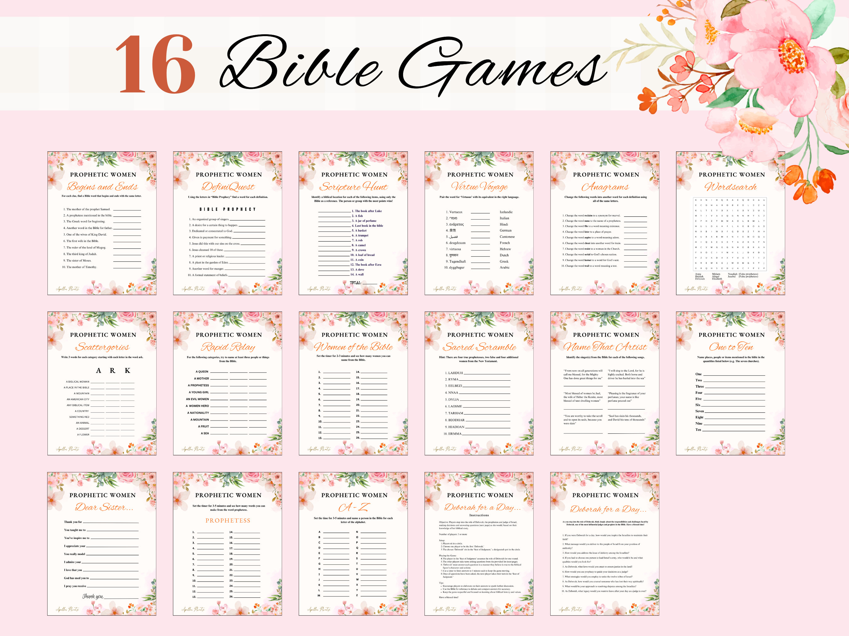 Printable Women’s Ministry Bible Game Bundle Bible Study Christian ...