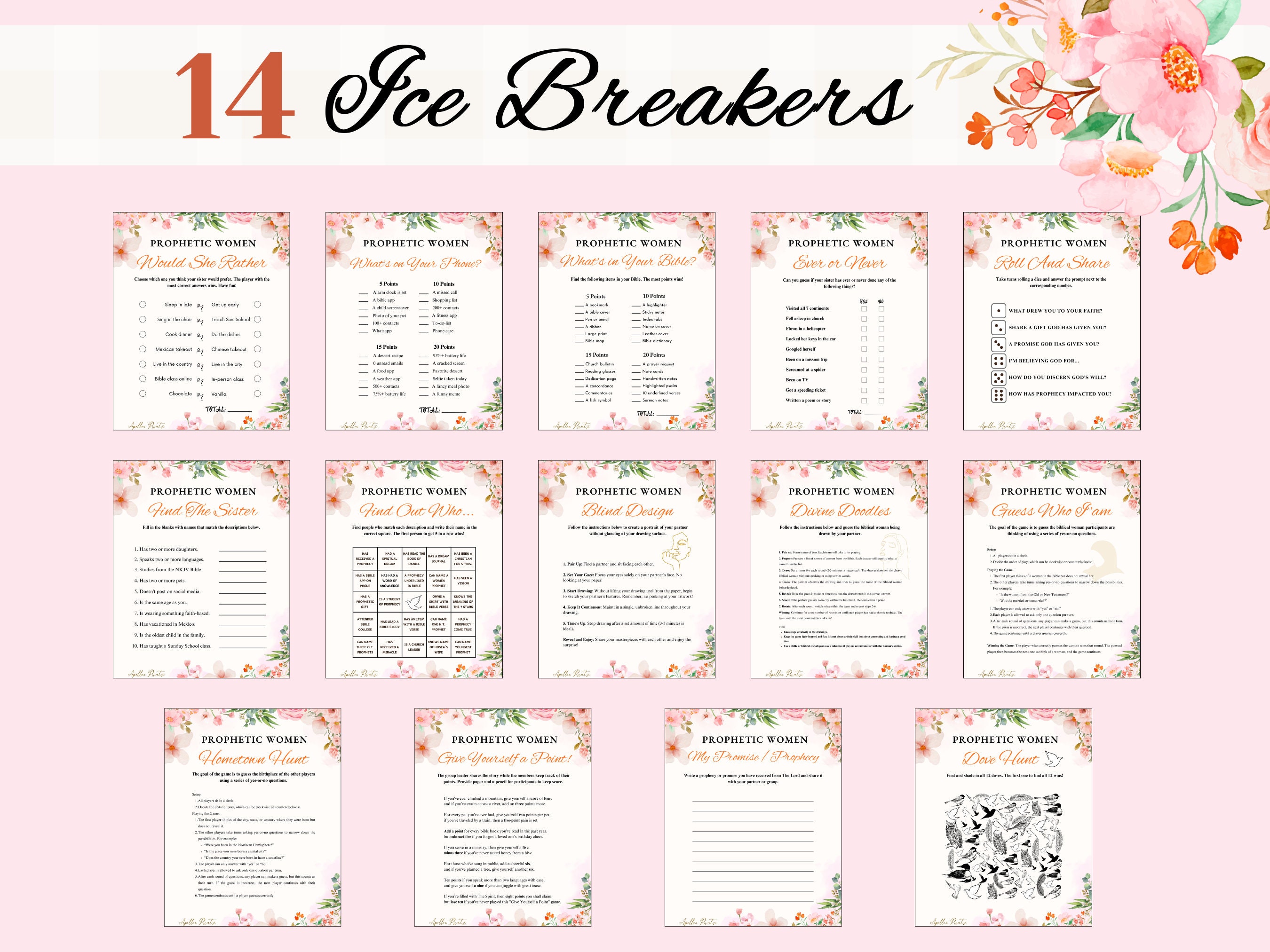 Printable Women’s Ministry Bible Game Bundle Bible Study Christian ...