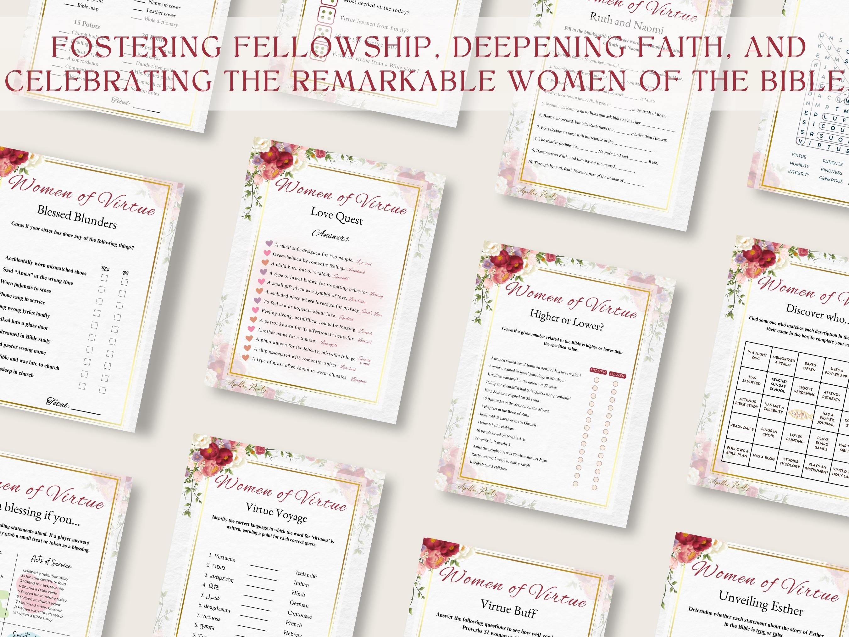 Printable Women’s Ministry Bible Game Bundle Christian Fellowship ...