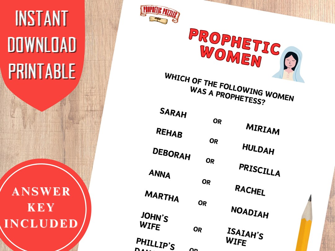 Prophetic Women Bible Game Prophecy Game Bible Games for Adults Kids ...