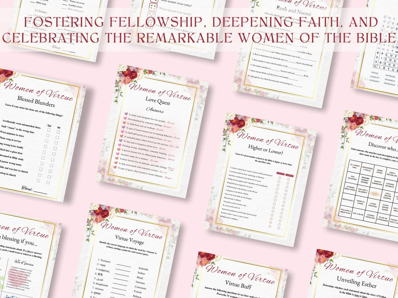 Women's Ministry Printable Bible Game Bundle Bible Study Christian ...