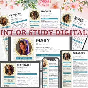 Bible Study Printable Character Sheet Bible Study Guide Miracle Mothers ...