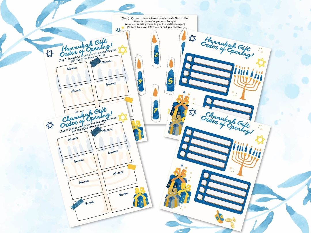 Chanukah/hannukah Gift Activity Printable for Kids, Two Styles - Etsy