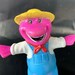 Barney the Purple Dinosaur Farmer Overalls PVC Figure 1997 Hasbro Lyons ...
