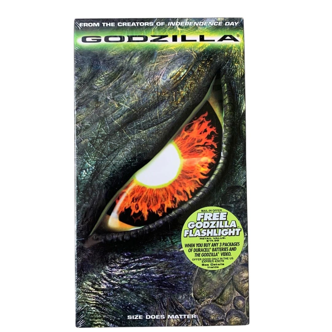 Godzilla 1998 "size Does Matter" VHS Full Screen With Watermark 23123 ...