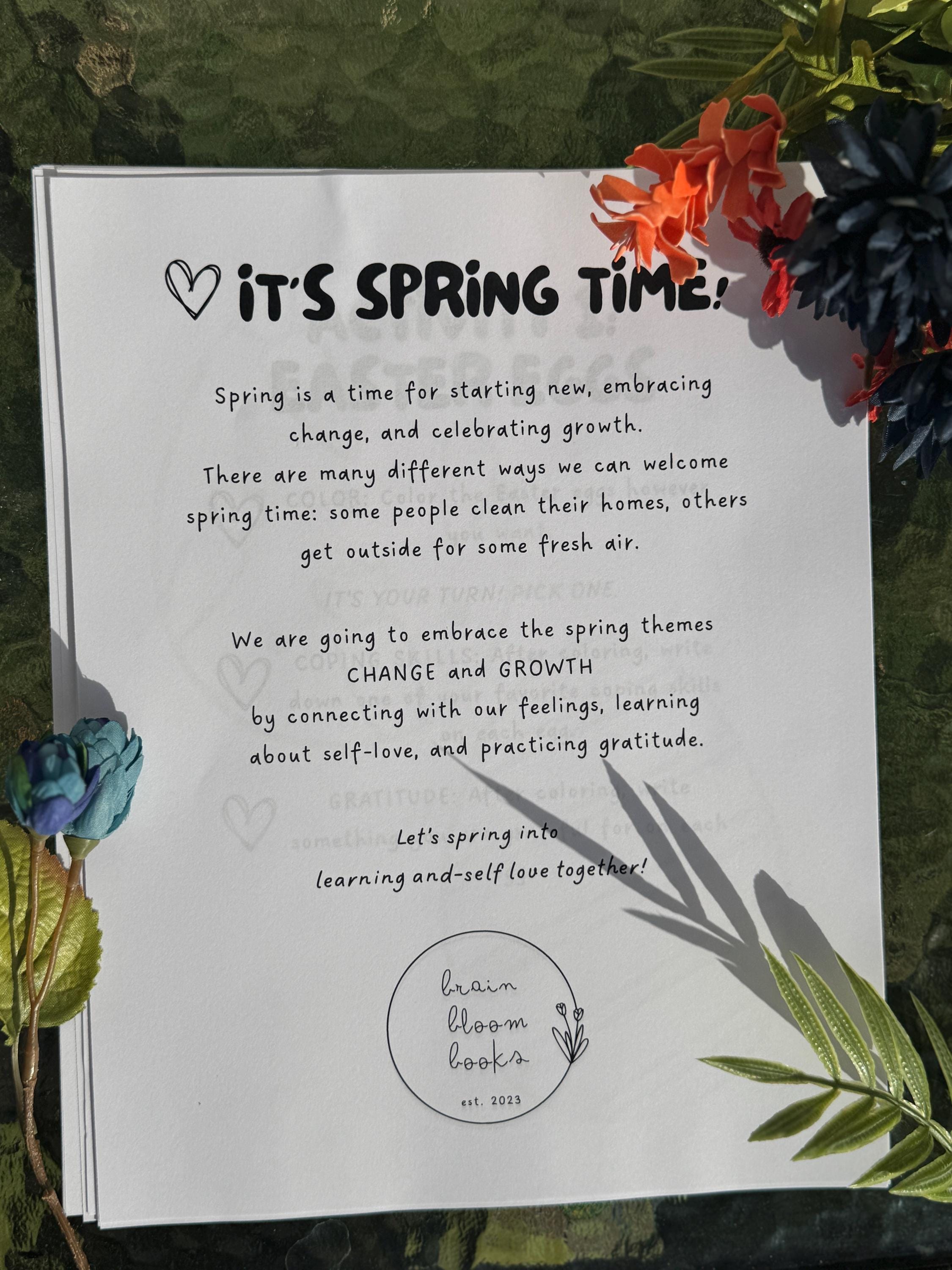 Printable Kid's SEL Spring Activity Book | Spring-themed Mindfulness ...