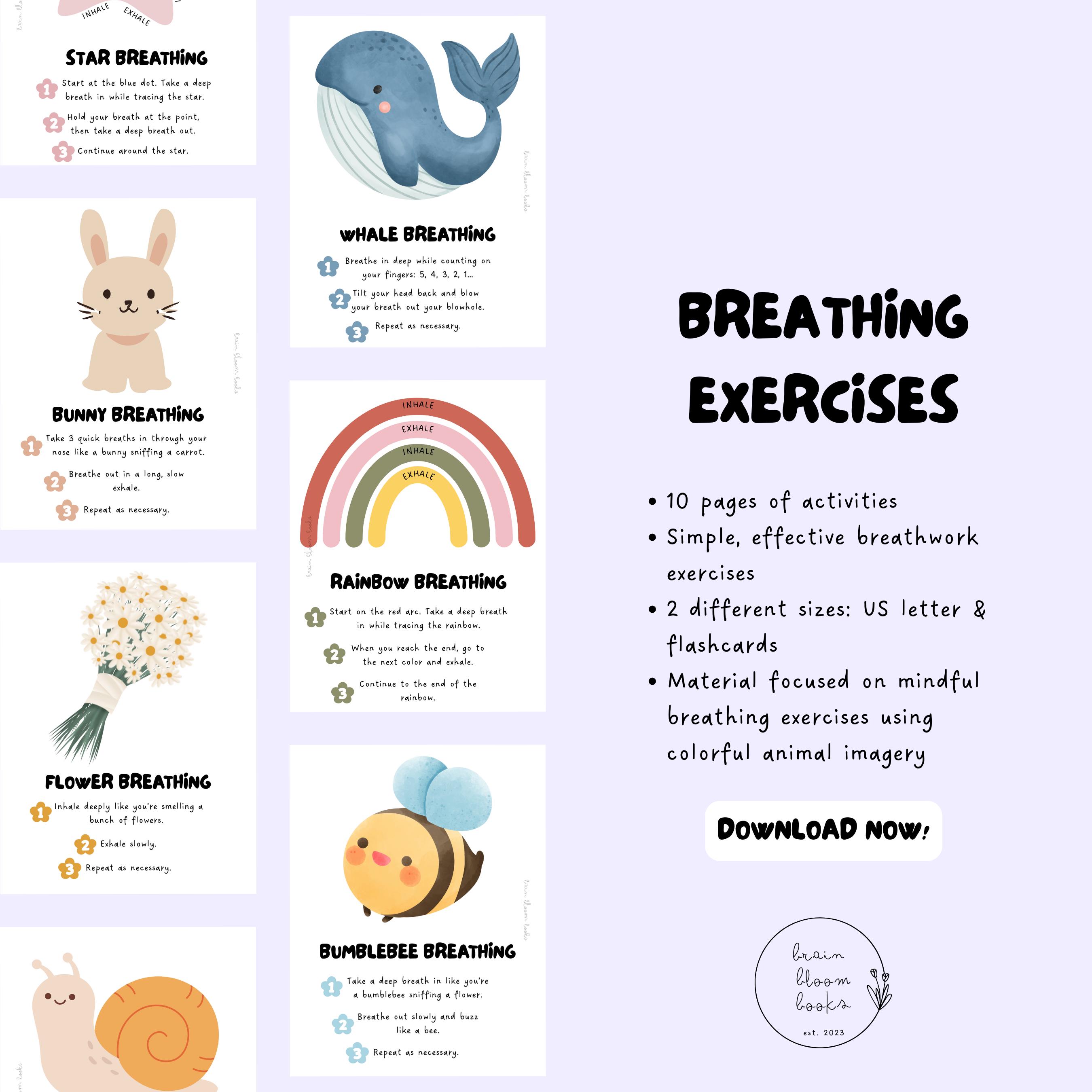 Printable Mindful Breathing Exercise Cards for Kids | Breathwork/calm ...