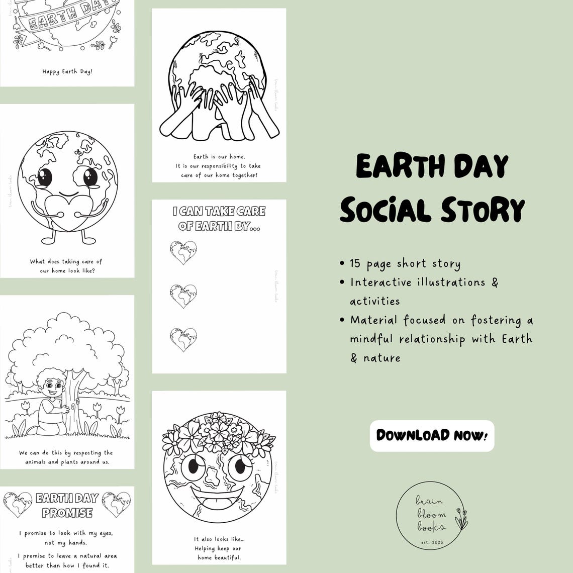 Printable Earth Day Social Story for Kids | Activity & Coloring Pages ...