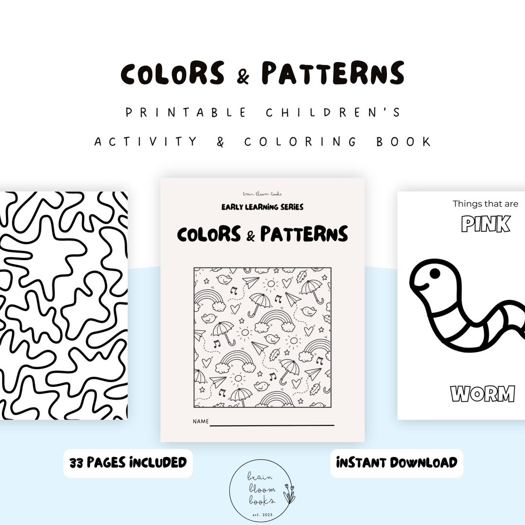 Simple Colors & Patterns Activity Book for Kids | Printable Educational ...