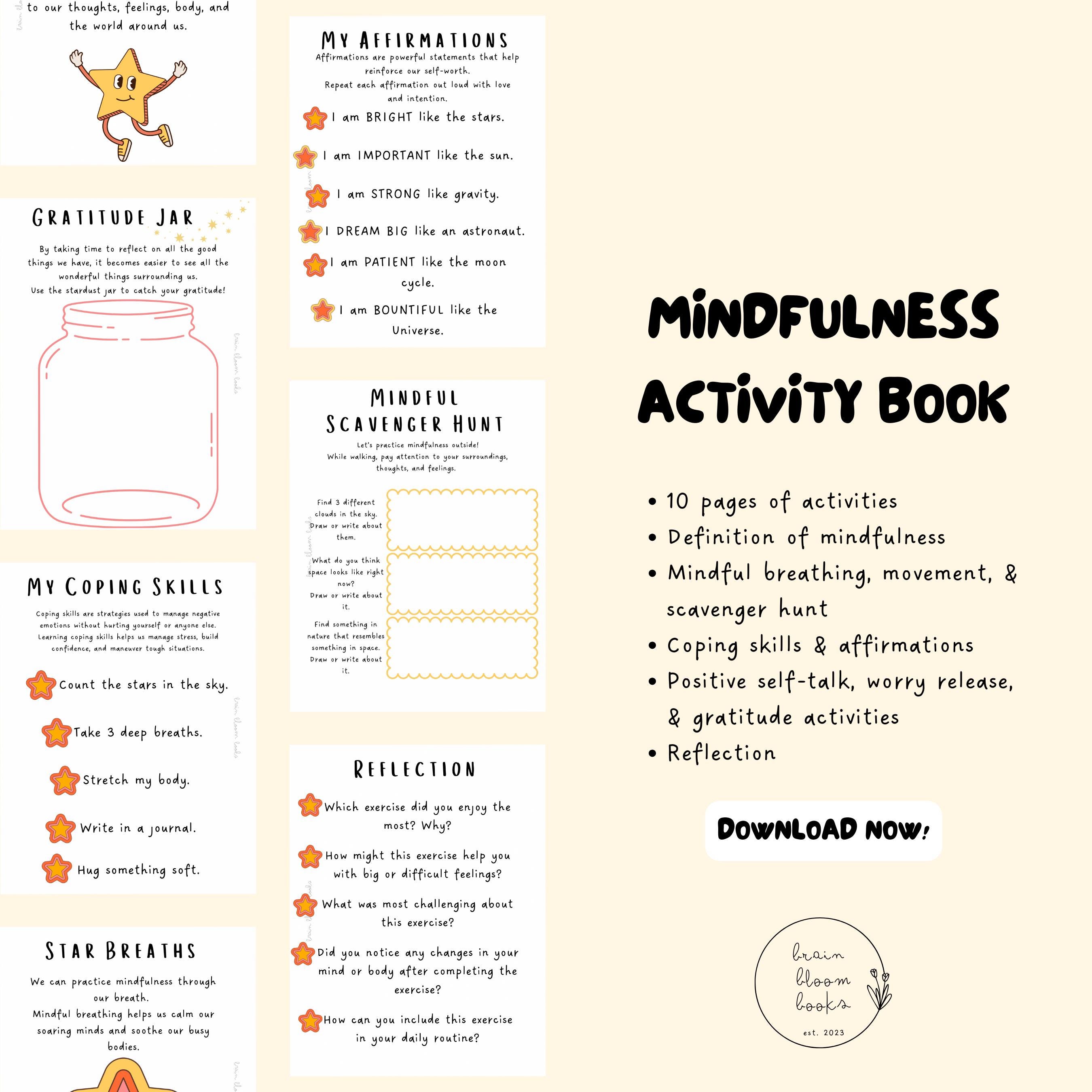 Printable Mindfulness & Space Activity Book for Kids | Outer Space ...