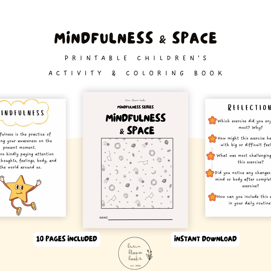 Printable Mindfulness & Space Activity Book for Kids | Outer Space ...