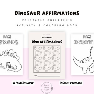 Mindful Dinosaur Affirmations Coloring Pages PDF | Simple Printable ...