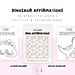 Mindful Dinosaur Affirmations Coloring Pages PDF | Simple Printable ...