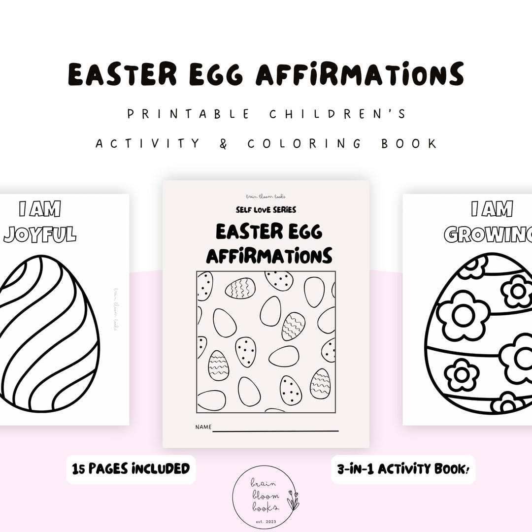Printable Easter Affirmations 3-in-1 Activity Book for Kids | Coloring ...